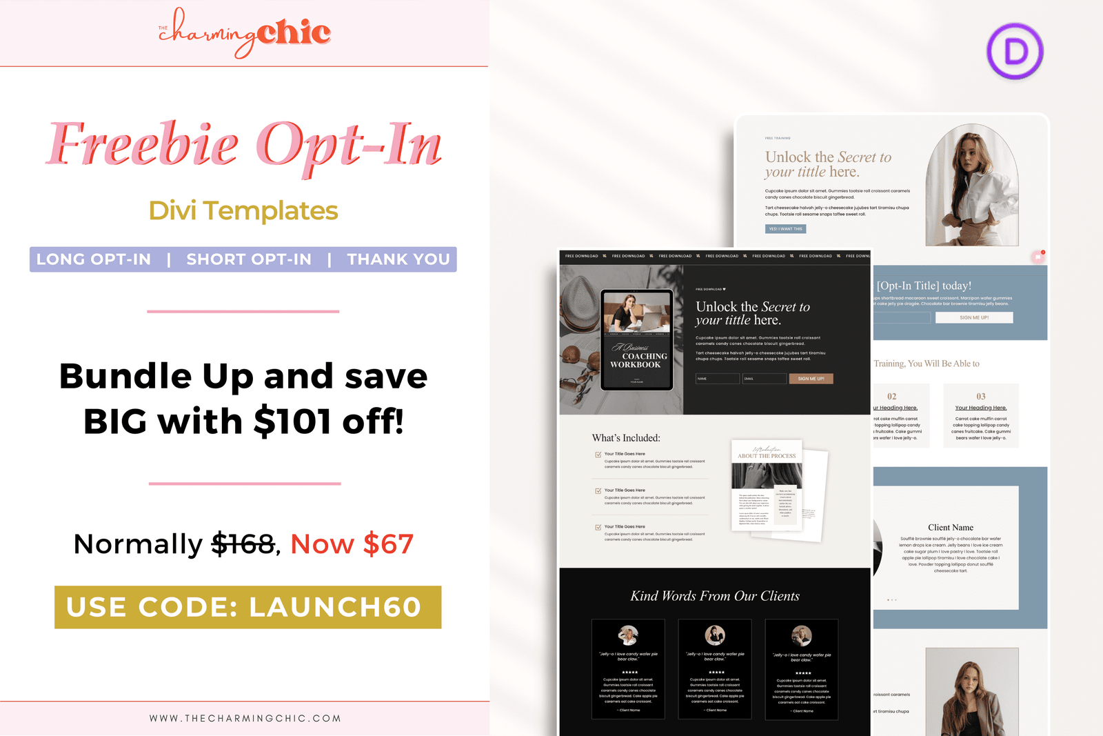 Freebie Opt-In Bundle Divi - The Charming Chic